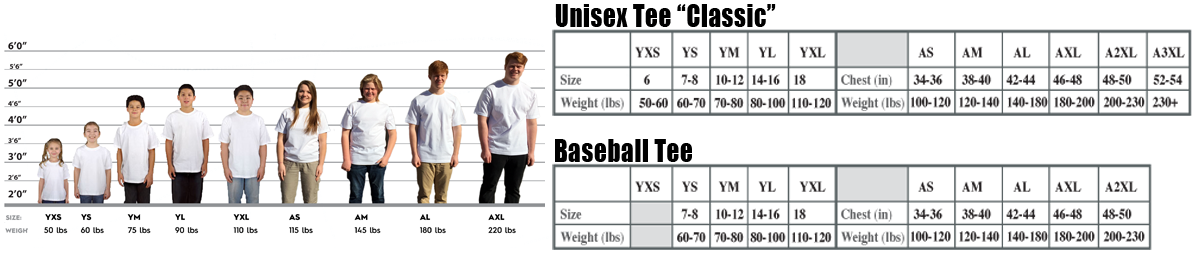 Garment Sizing | Schooltee