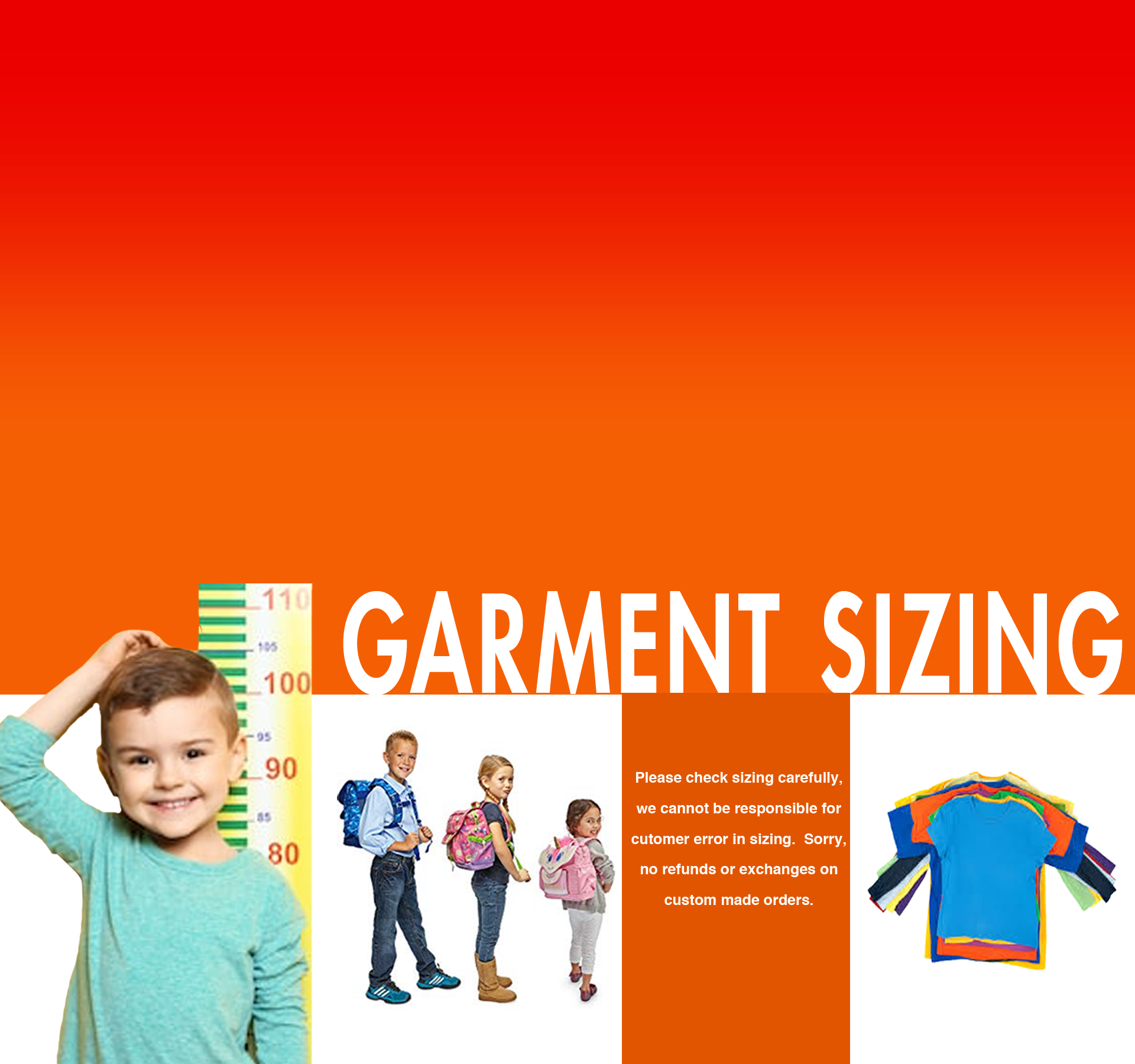 Garment Sizing | Schooltee